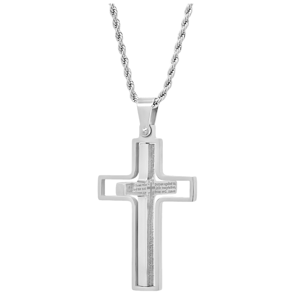 MorningSave: Steeltime Set of 2 Men's "Our Father" Prayer Spinner Cross ...