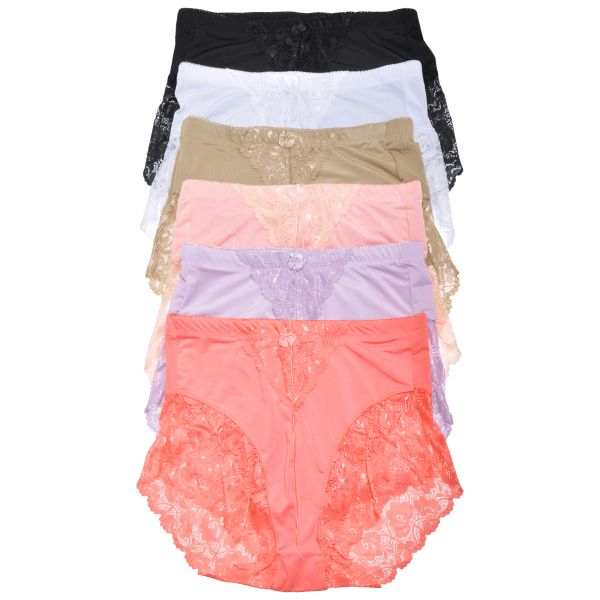 MorningSave: 6-Pack: Angelina High Waist Light Control Briefs with Lace ...