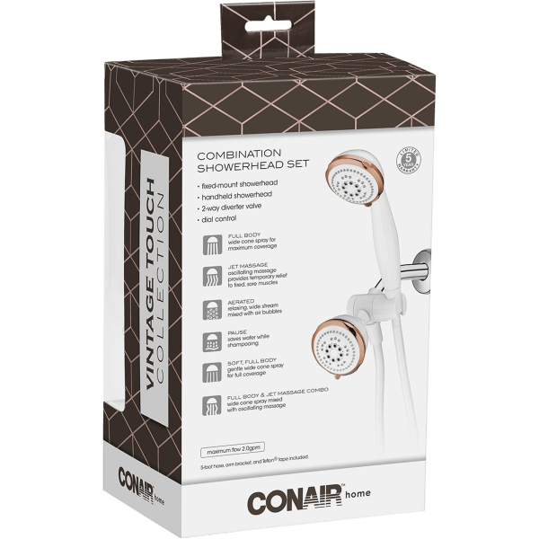SideDeal: Conair Vintage 6-Setting 2-in-1 Showerhead / Handheld Shower ...