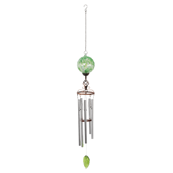 MorningSave: Exhart Solar Pearlized Glass Honeycomb Ball Wind Chime
