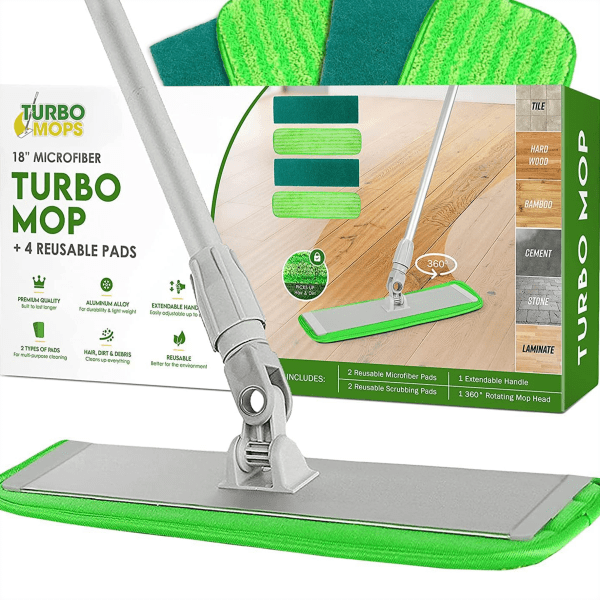 MorningSave: 2-Pack: Turbo Microfiber 360-Spin Mop Floor Cleaning System
