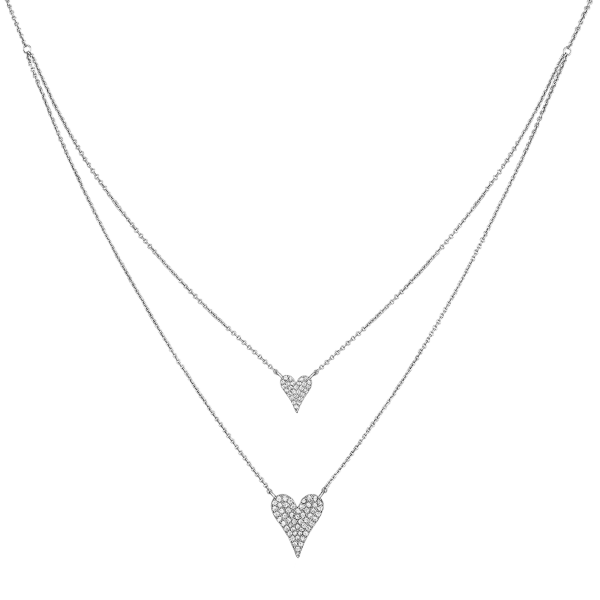 MorningSave: Jennifer Miller Double Pave Heart Layered Necklace