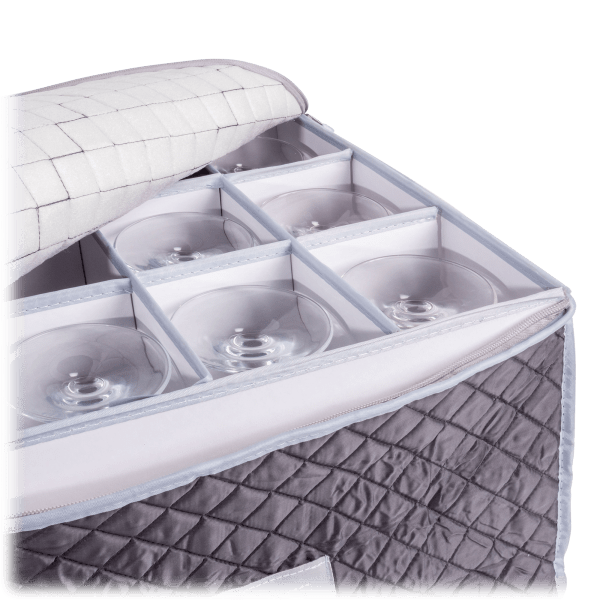 SideDeal: Woffit 2-Piece Wine Glass and Mug Storage Box with Dividers