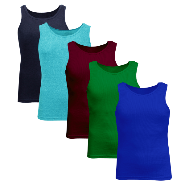 MorningSave: 5-Pack: Galaxy by Harvic Men's Heavyweight Ribbed Tank Top