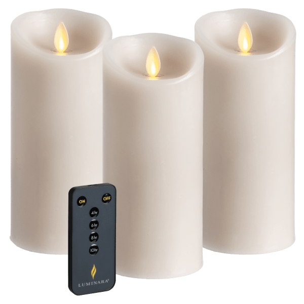 SideDeal: 3-Pack: Luminara Flameless 6.5" Pillar Candles with Remote