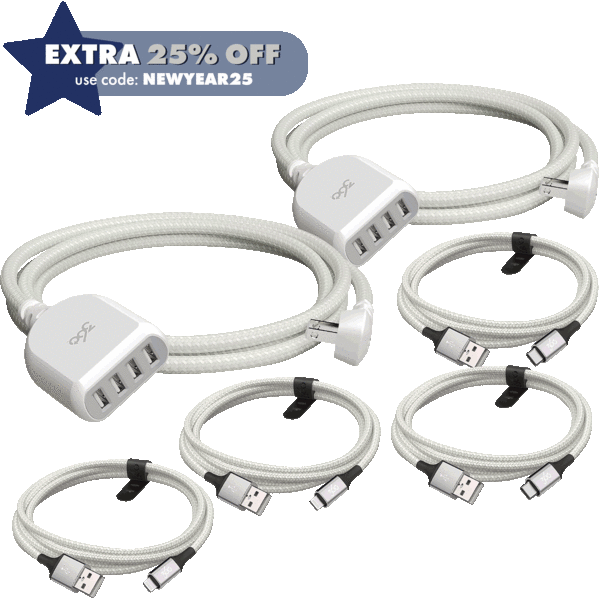 MorningSave: 2-Pack: 360 Electrical 4-Port USB Hub with Braided Cord ...