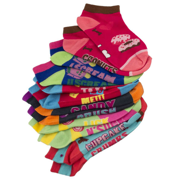 MorningSave: Girl's 12-Pair Neon and Word Candy Sock Bundle