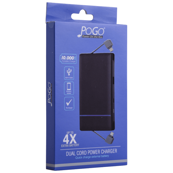 SideDeal: 2-Pack: Pogo 10,000mAh Dual Cord Power Bank