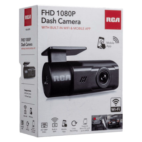 MorningSave: RCA 1080P Dash Cam with Built-In WiFi & Mobile App