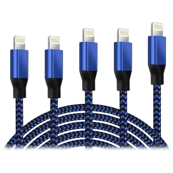 MorningSave: 5-Pack: Heavy Duty Braided iPhone Lightning Cable Charger ...