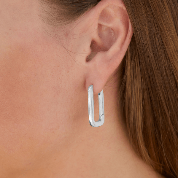 MorningSave: Savvy Cie Paperclip Linear Hoop Earrings