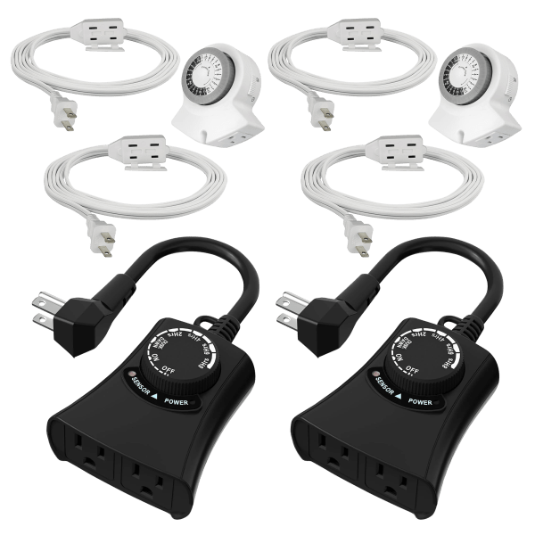 Meh: 4-Pack: Indoor & Outdoor Timers with 4 Extension Cords