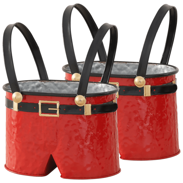 MorningSave: Valerie Parr Hill Set-of-2 Metal Santa Suit Buckets With ...