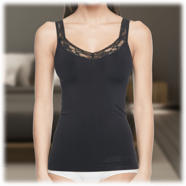 MorningSave: BodyBeautiful Slimming Tank Top with Lace Trim