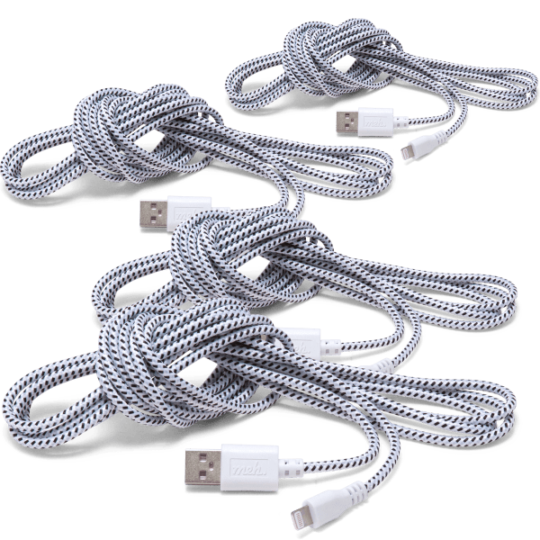 Meh: 4-Pack 10ft Bungee Micro USB or Lightning Cables