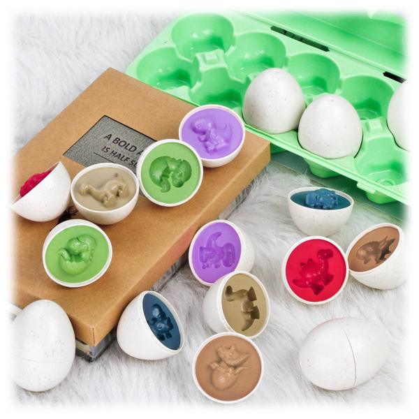 MorningSave: Zunammy STEM Dinosaur Egg Carton Colors and Shapes Toy
