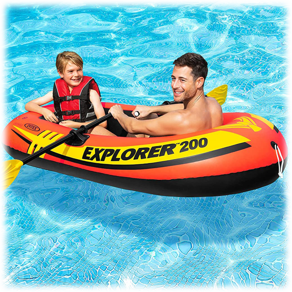 SideDeal: 2-Pack: Intex Explorer 200 Inflatable Boats with Oars and Pump