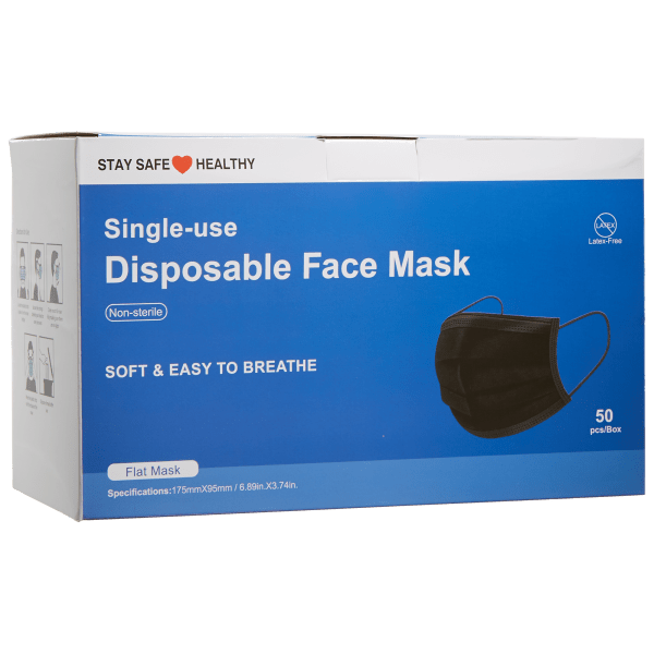MorningSave: 50-Pack: Individually Wrapped Disposable 3-Ply Face Masks