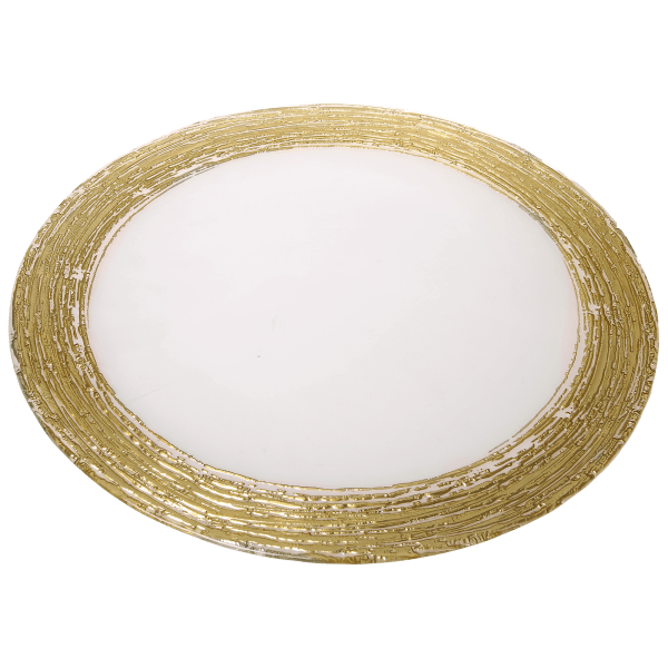 Classic Touch Flat Clear Charger with Gold Rim