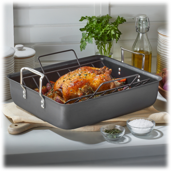 SideDeal: Calphalon Classic 16" Hard-Anodized Roasting Pan With Rack