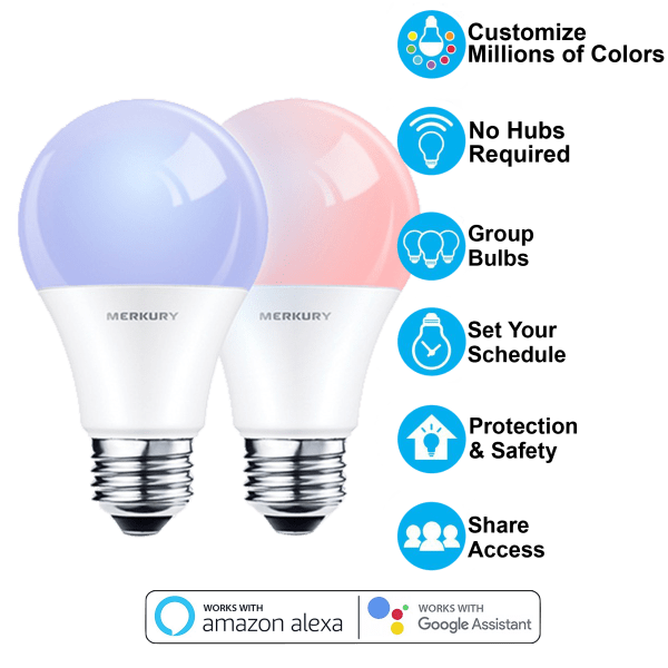 Meh: 2-Pack: Merkury Color LED WiFi Bulbs