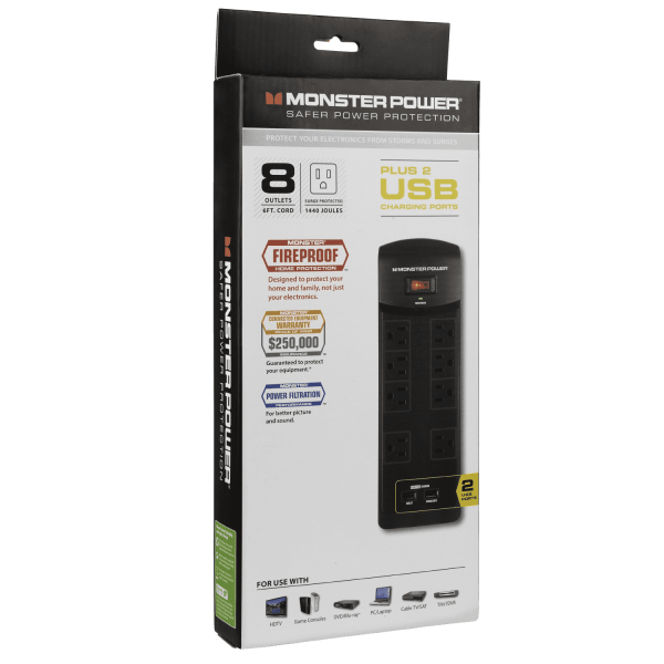 SideDeal: Monster Core Power 800 8-Outlet Surge Protector with 2 USB Ports