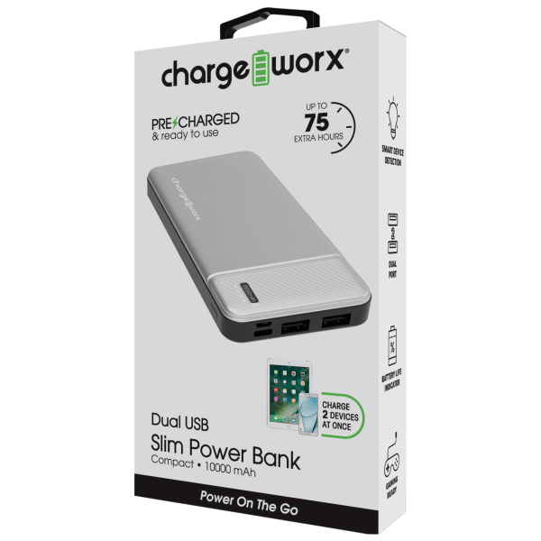 MorningSave: Chargeworx Dual USB Slim 10,000 mAh Power Bank