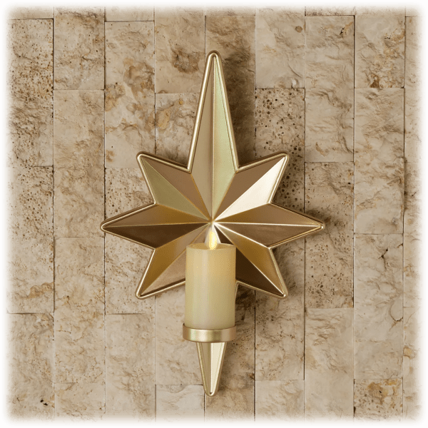MorningSave: Luminara Indoor Star Wall Sconce Moving Flame Slim Pillar