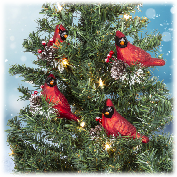 SideDeal: 8-Pack: Satin Glass Cardinal Clips With Pine Sprig By Valerie ...