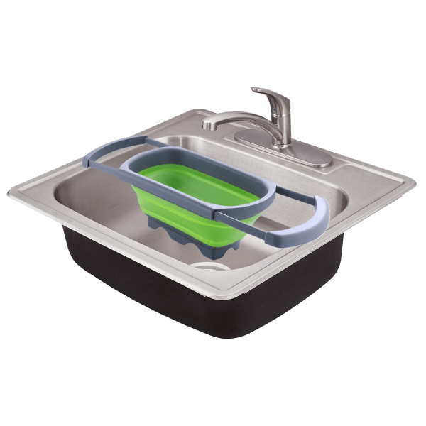 MorningSave: Over-the-Sink Collapsible Colander with Extendable Handles