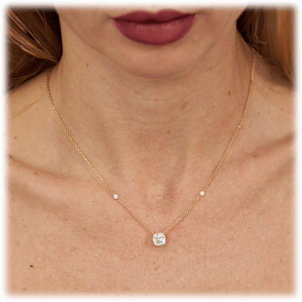 MorningSave: Savvy Cie Moissanite Cushion Shape 2.75 Carat TW Necklace