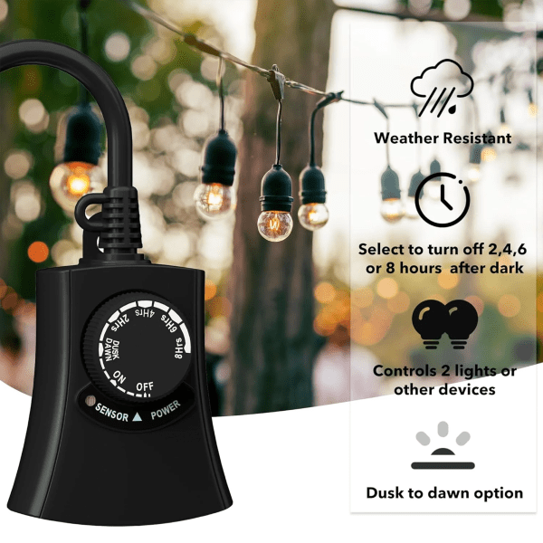 Hammacher Schlemmer: The Set of Two Outdoor Light Timers