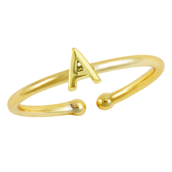 MorningSave: Savvy Cie 14K Gold Plated Adjustable Initial Ring
