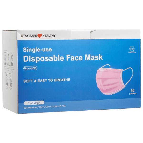 MorningSave: 50-Pack: Individually Wrapped Disposable 3-Ply Face Masks