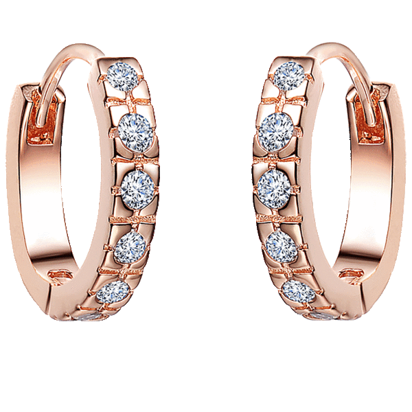 MorningSave: RelavenO Shimmering 14mm Cubic Zirconia Small Hoop Earrings
