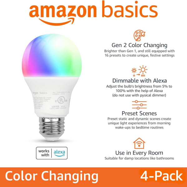 MorningSave: 6-Pack: Amazon Basics Smart A19 LED Light Bulb