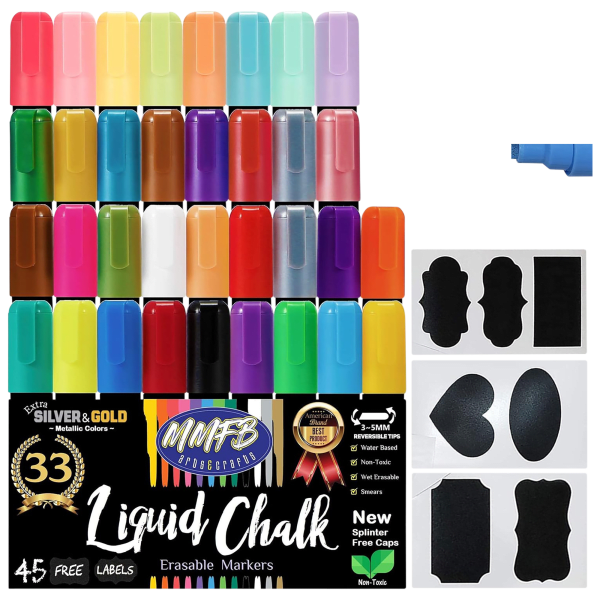 Meh: MMFB Arts & Crafts 33-Piece Liquid Chalk Paint Pens Markers