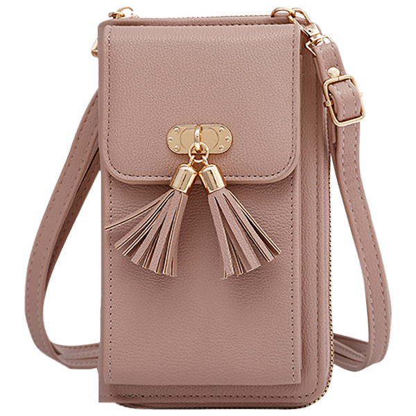 MorningSave: Malibu Skye Pebble Phone and Wallet Crossbody with Tassel