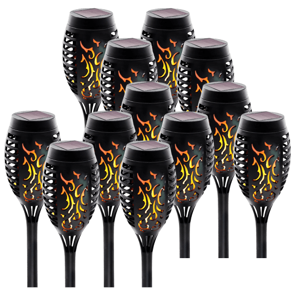 MorningSave: 12-Pack: Hakol 12 LED Solar Flickering Tiki Torch Lights