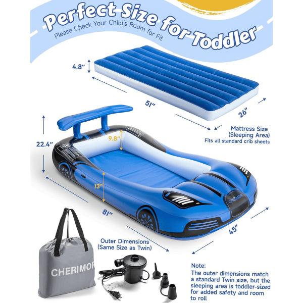 MorningSave: Cherimor Twin Race Car Air Mattress for Children