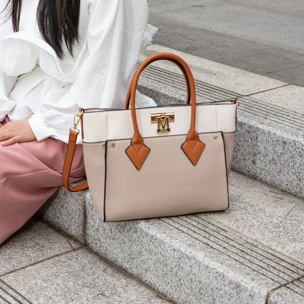 MorningSave: MKF Collection Brynlee Color-Block Vegan Leather Tote Bag ...