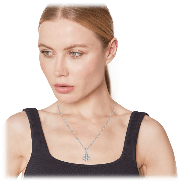 MorningSave: Unique Design 1/10 Carat TW Lab Grown Diamond Cluster Necklace