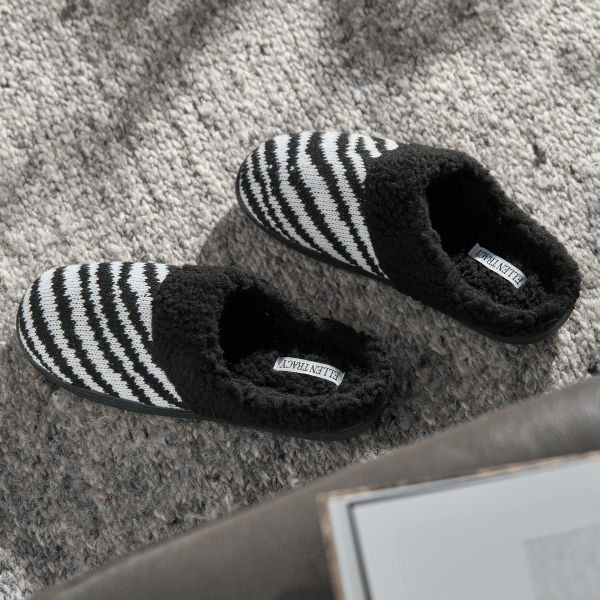 MorningSave: Ellen Tracy Women Knit Slipper with Sherpa Collar