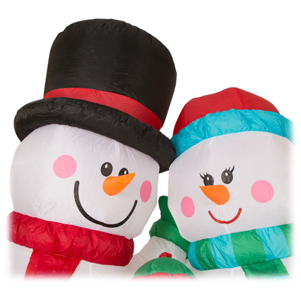 MorningSave: Glitzhome 8ft Lighted Inflatable Snowman Family Decor