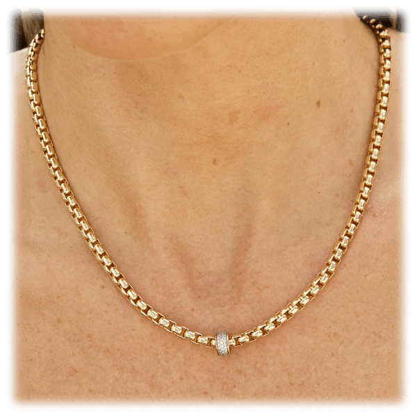 MorningSave: Savvy Cie Italian Design Chain Necklace with Pave Rondelle