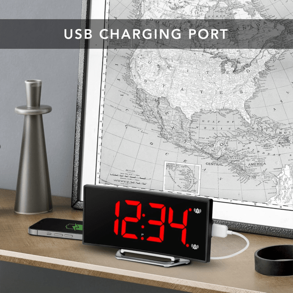 MorningSave: Marathon Dimmable Curved Display LED Clock