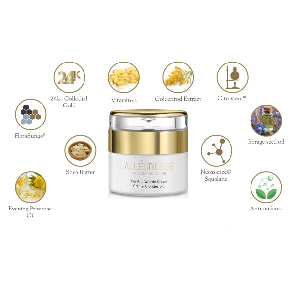 MorningSave: 2-Pack: Allegresse 24 Karat Skincare Bio Anti Wrinkle Cream