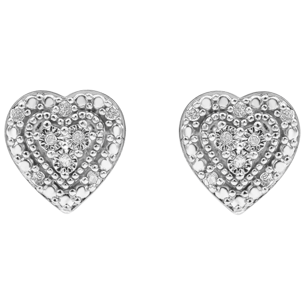 MorningSave: Diamond Muse Sterling Silver 1/10 Carat TW Diamond Heart ...