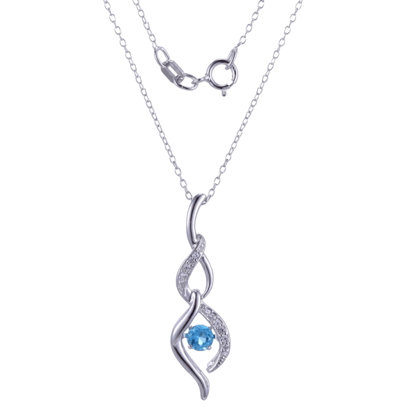 MorningSave: Infinity Pendant with Fluttering Blue Topaz & White ...