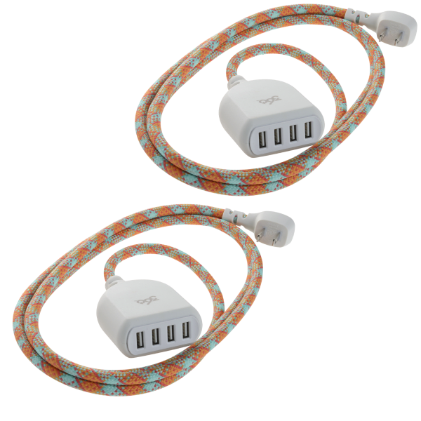 Meh: 2-Pack: 360 Electrical Habitat Braided USB Extension Cord With 4 ...